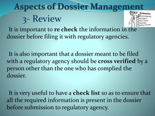 Dossier Management and Regulatory Affairs. | PPTX