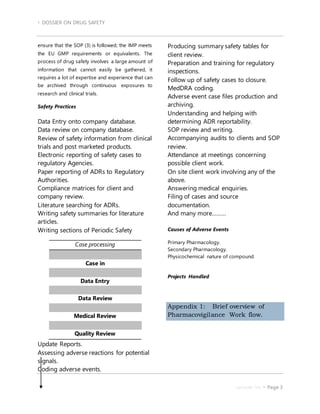 Dossier on drug safety | PDF