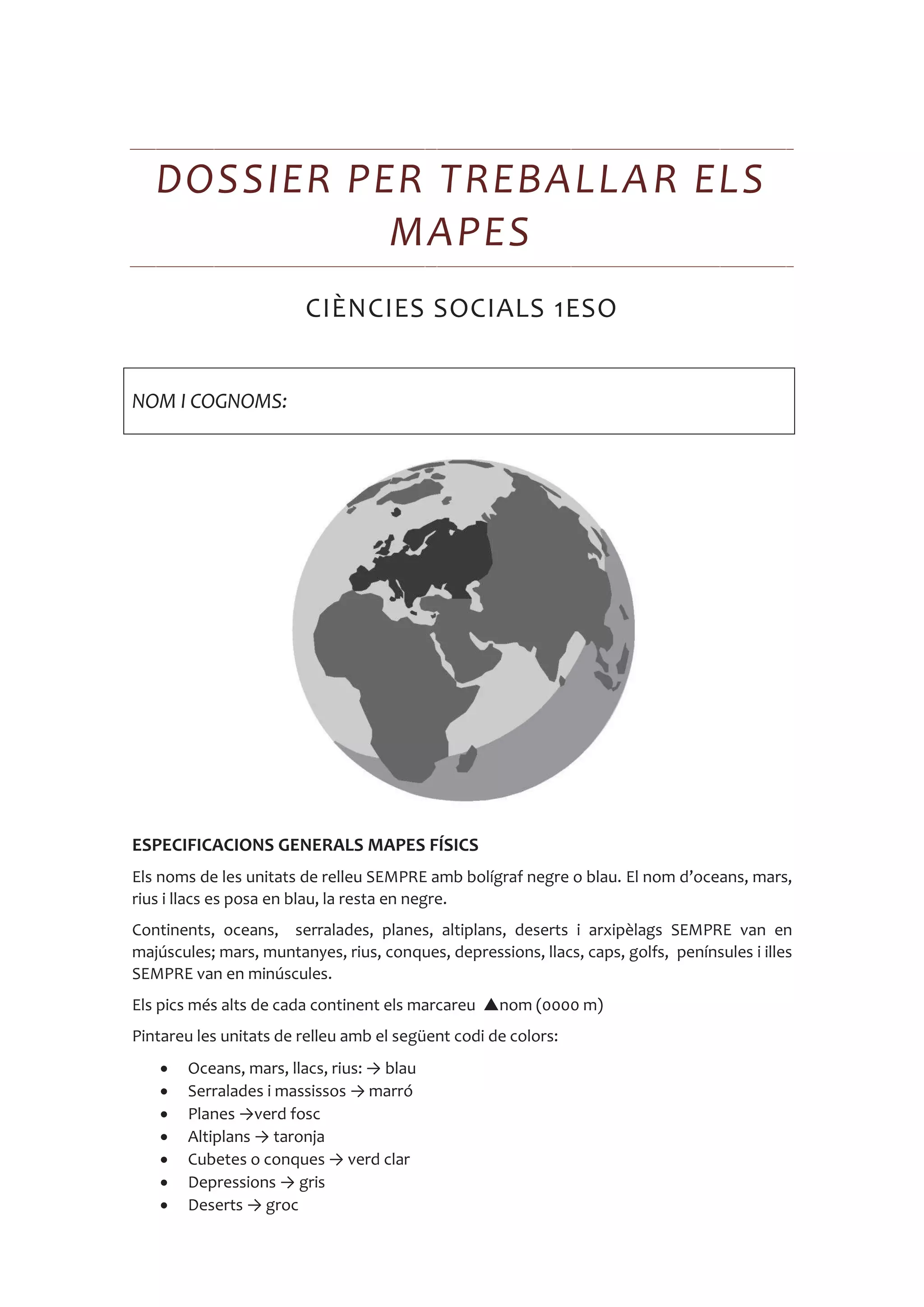 Dossier per treballar els mapes | PDF
