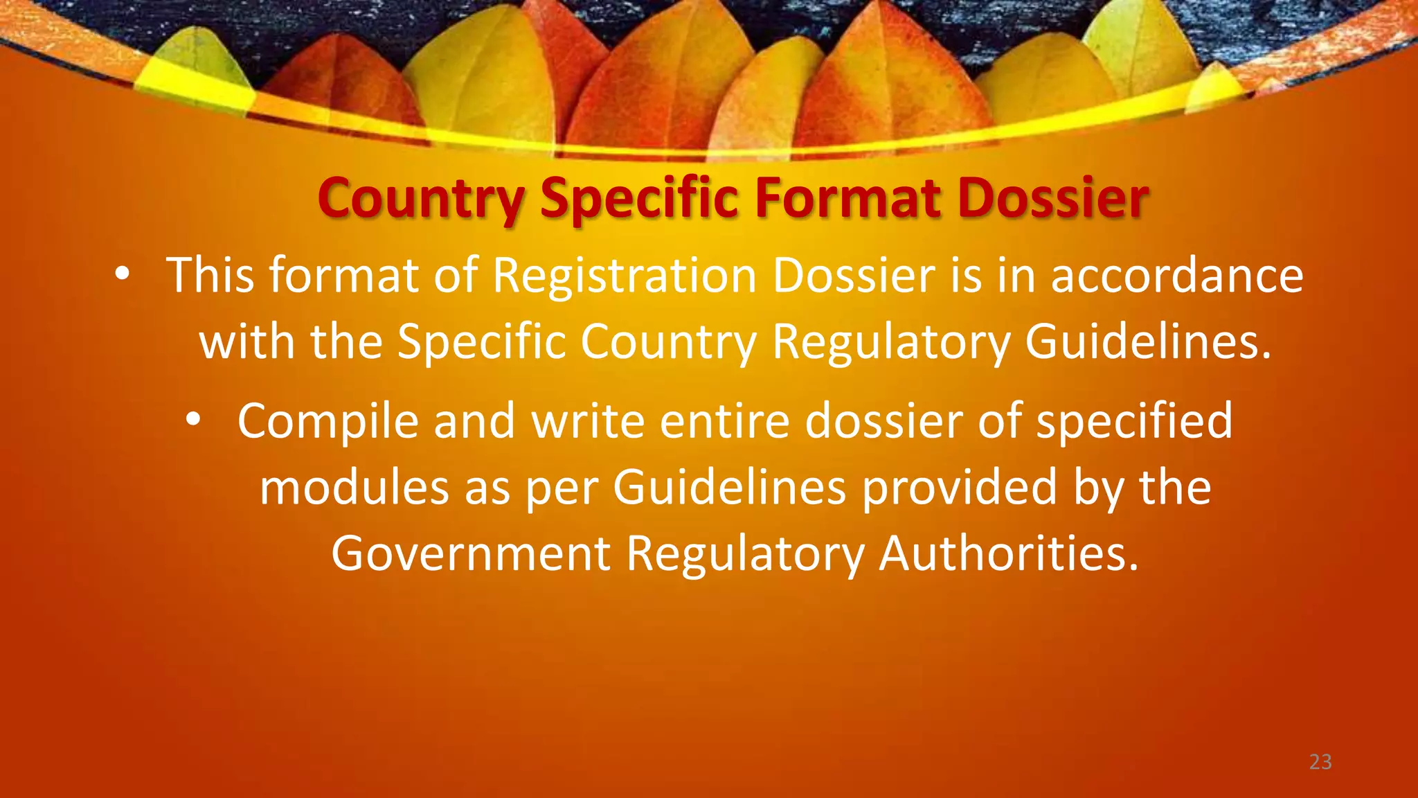 Dossier preparation and submission | PPTX