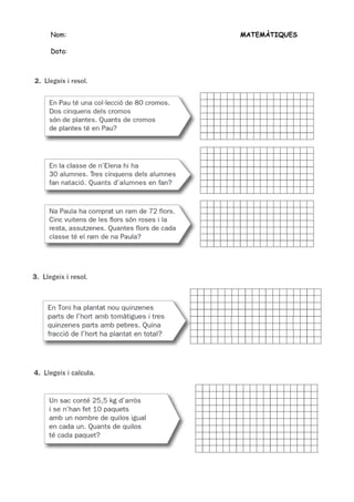 Dossier problemes vacances 5è matemàtiques | DOC
