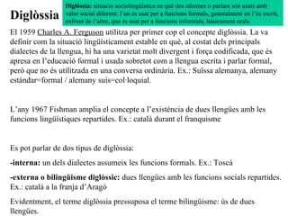 Dossier de Sociolingüística per a Batxillerat | PPT