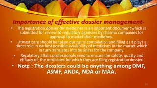 Pharmaceutical Dossier submission | PPTX
