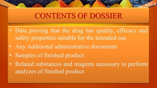 Pharmaceutical Dossier submission | PPTX