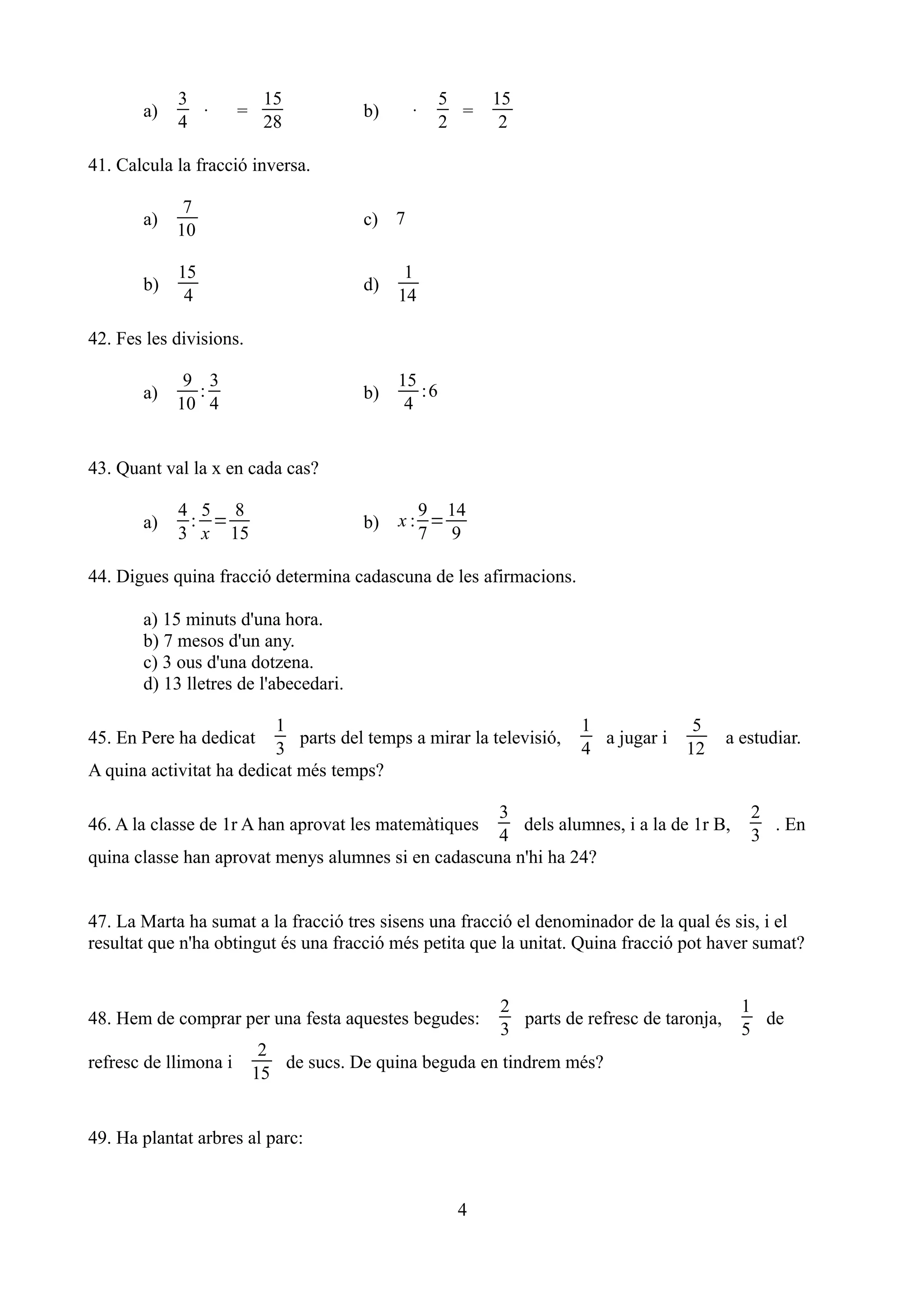Dossier tema 3 fraccions 1r eso | PDF