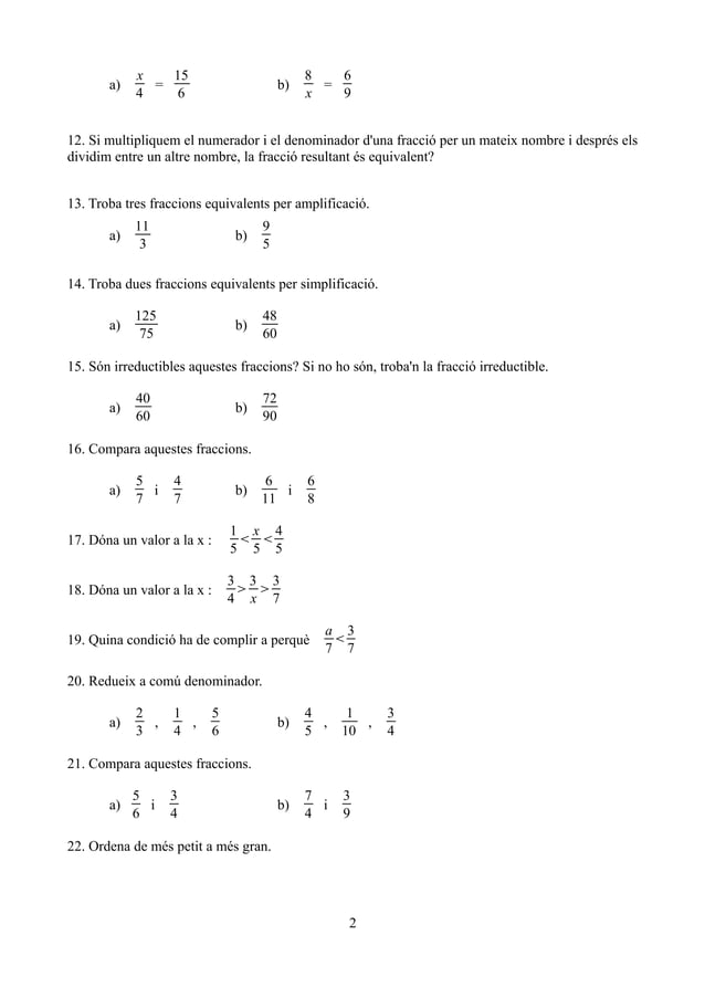Dossier tema 3 fraccions 1r eso | PDF