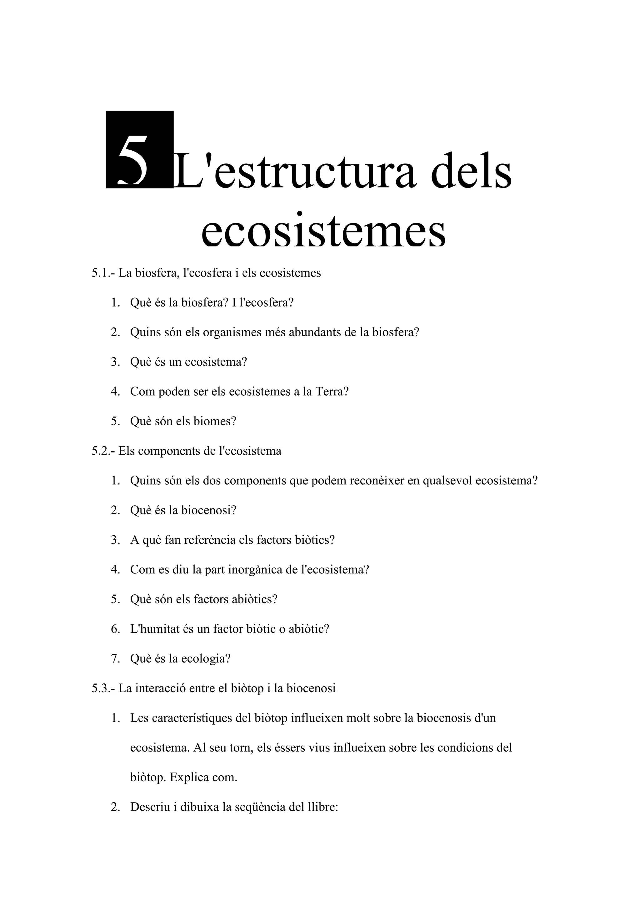 Dossier tema 5 i 6 (Ecosistemes) | PDF
