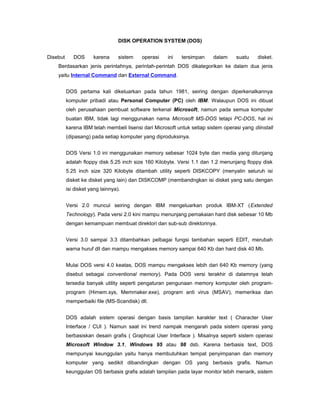Dos system | DOC