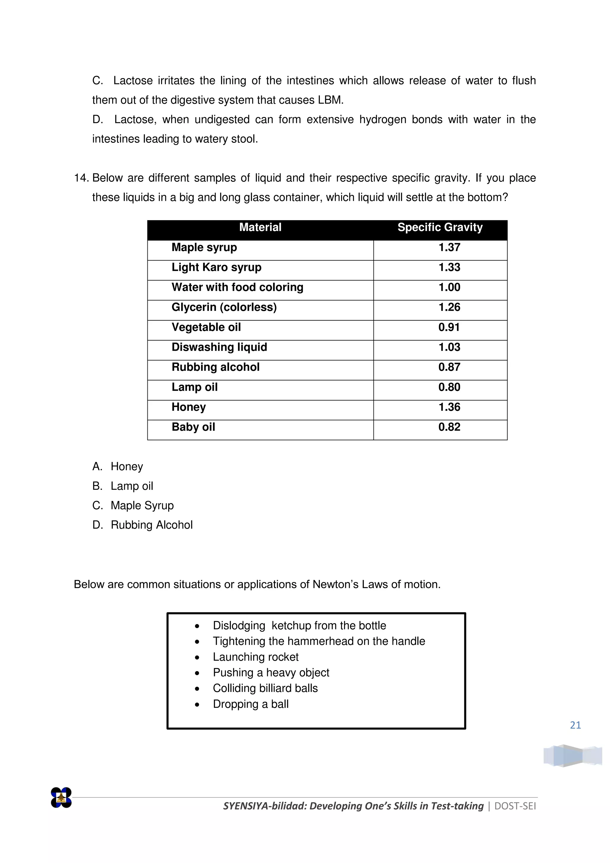 Dost SEI-Scholarship Exam Reviewer | PDF