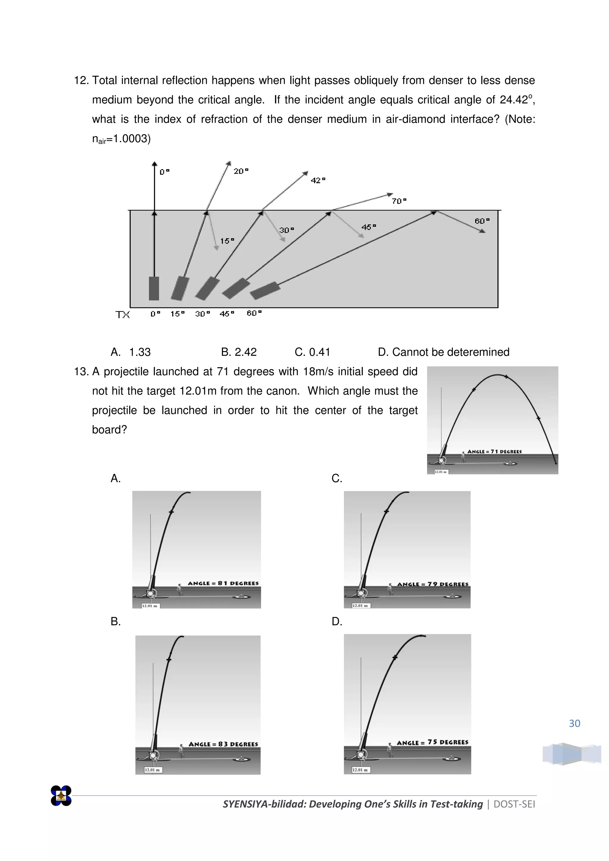 Dost SEI-Scholarship Exam Reviewer | PDF