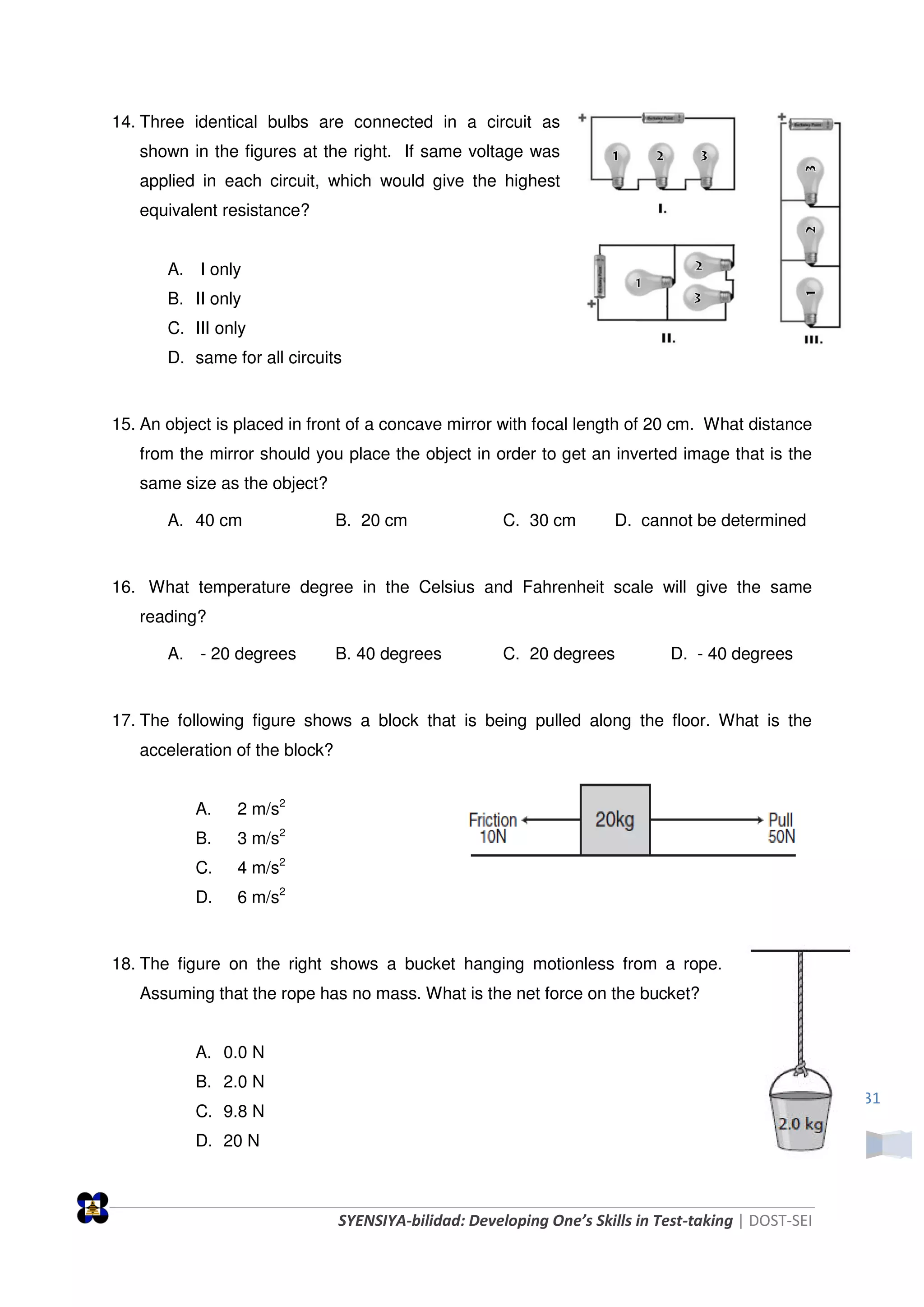 Dost SEI-Scholarship Exam Reviewer | PDF