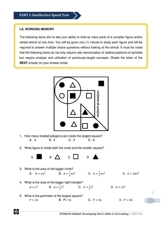 Dost SEI-Scholarship Exam Reviewer | PDF