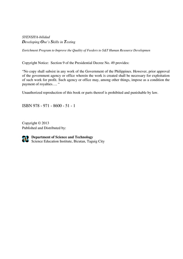 Dost SEI-Scholarship Exam Reviewer | PDF