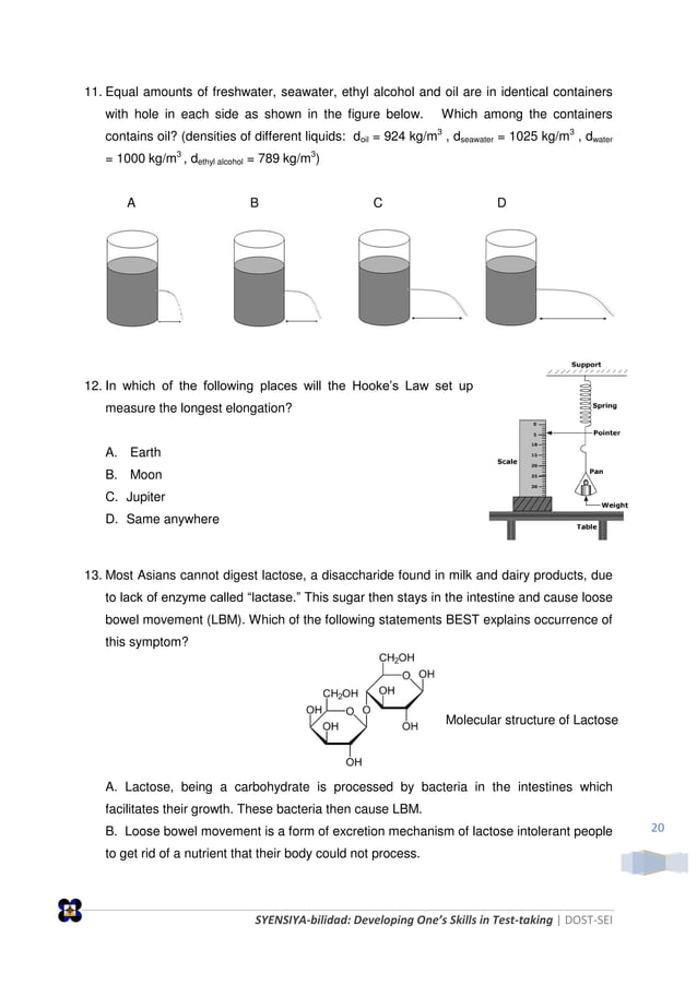 Dost SEI-Scholarship Exam Reviewer | PDF