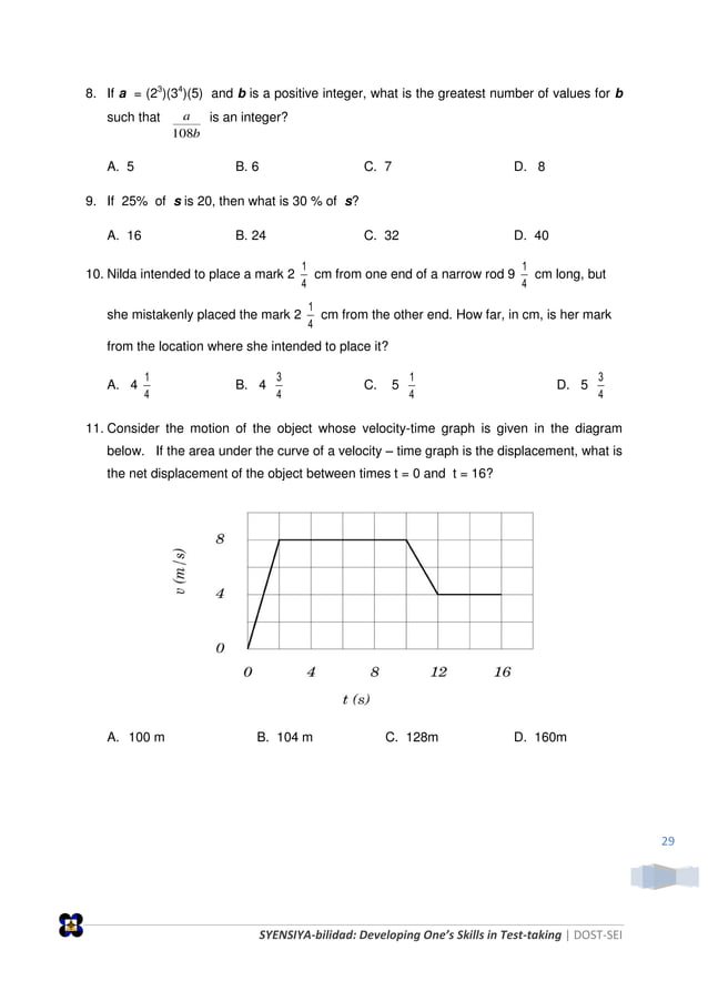Dost SEI-Scholarship Exam Reviewer | PDF