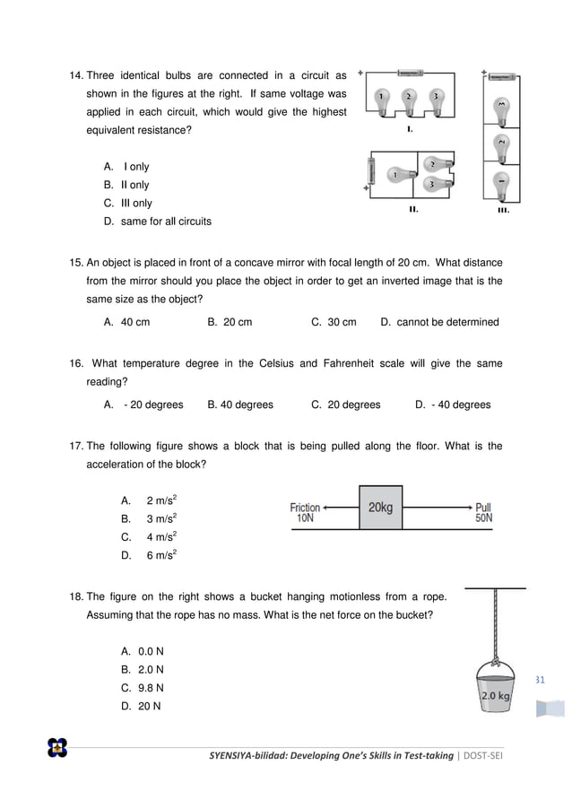 Dost SEI-Scholarship Exam Reviewer | PDF