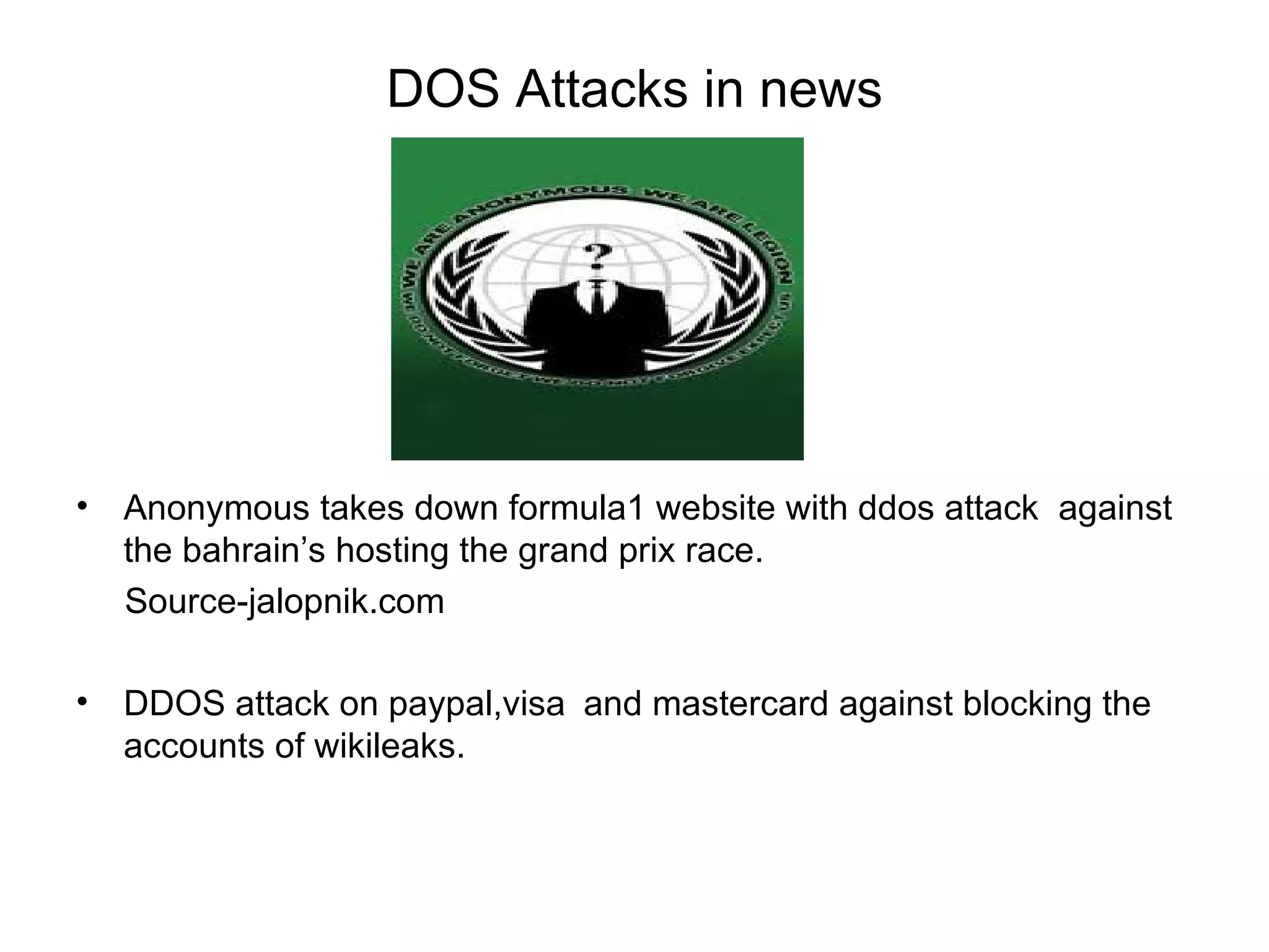 Dos Threats And Countermeasures Ppt