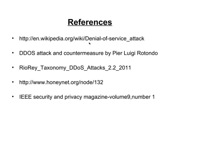 Dos threats and countermeasures | PPT
