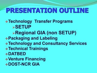 Dost programs and services for entrepreneurs | PPTX