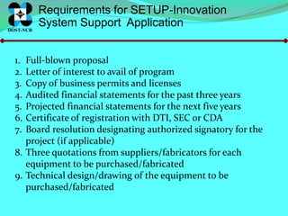 Dost programs and services for entrepreneurs | PPTX