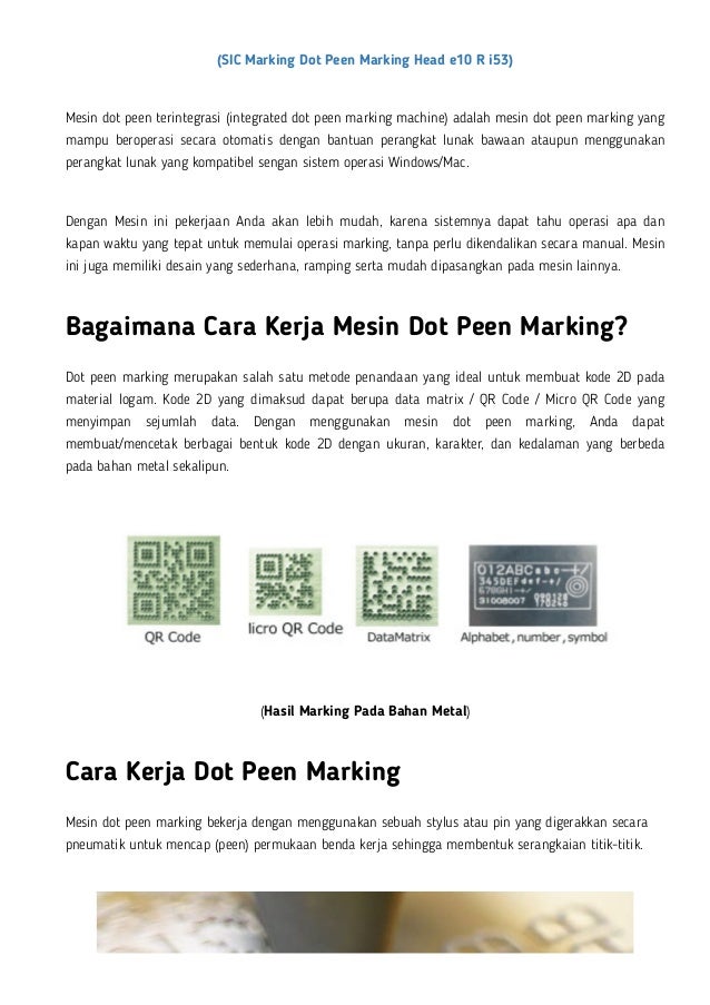 Dot Peen Marking - Fungsi, Jenis dan Contoh Dot Peen Marking di ...