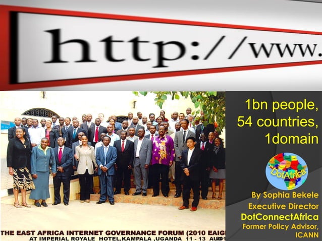 Presentation on "One billion people,54 countries,one domain name" at ...