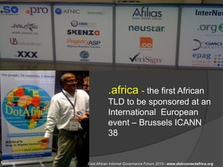Presentation on "One billion people,54 countries,one domain name" at ...
