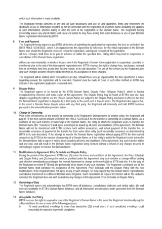 Dot bd Domain Registration Terms | PDF