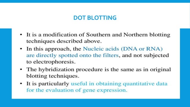 Dot blotting | PPTX | Chemistry | Science