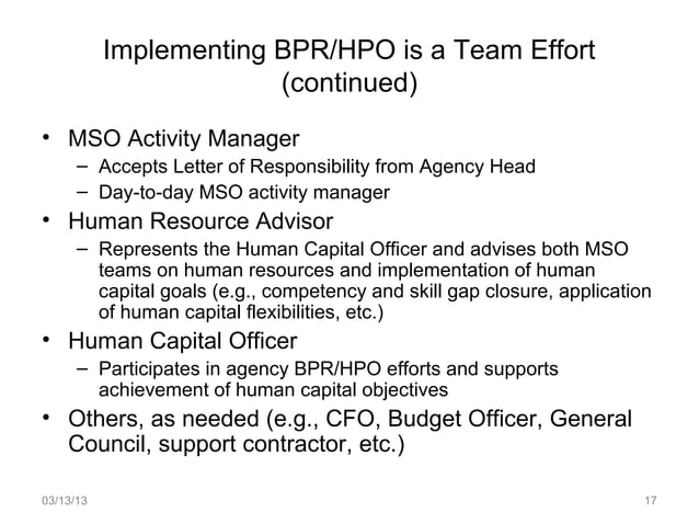 US DOT BPR Example Model | PPT