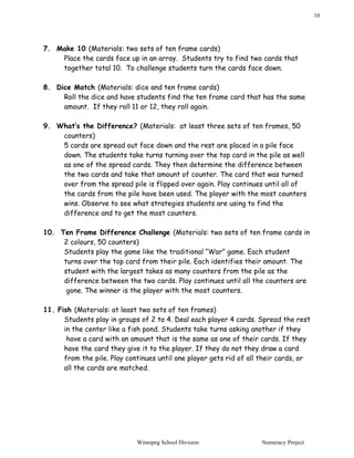 Dot Card and Ten Frames | PDF