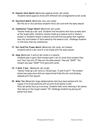 Dot Card and Ten Frames | PDF