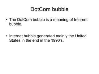 Dot com bubble | PPT