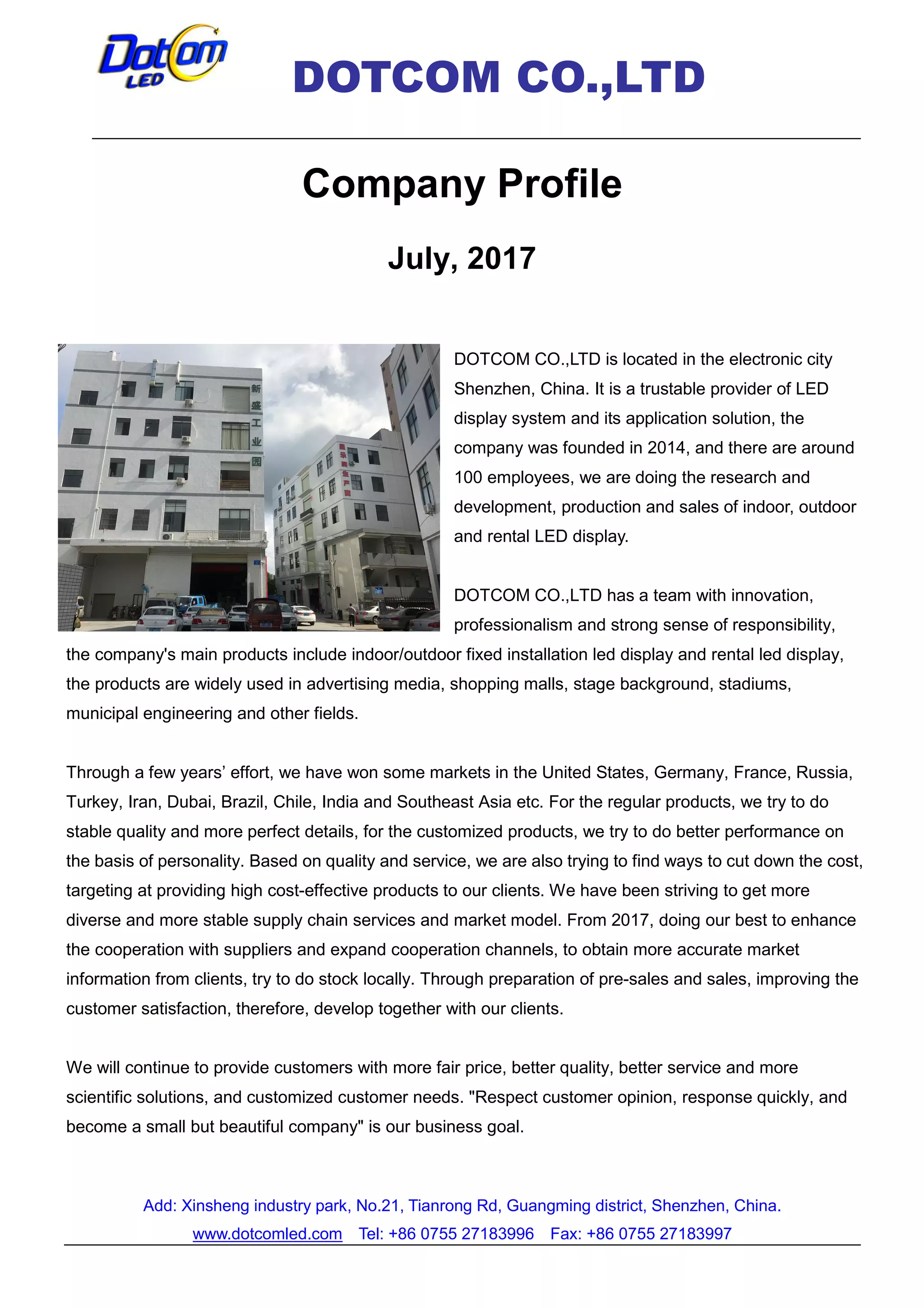 Dotcom company profile | PDF