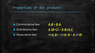 Dot & cross product of vectors | PPTX