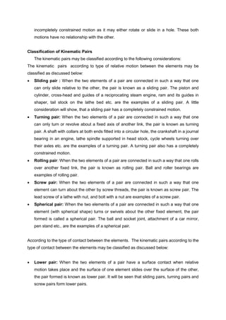 Kinematics of Machinery | PDF