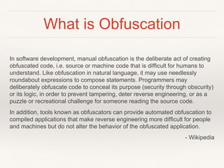 Dotfuscator | PPTX | Programming Languages | Computing