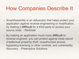 Dotfuscator | PPTX | Programming Languages | Computing