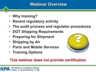 DOT HazMat Shipping Compliance | PPTX