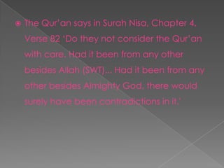 The Qur’An And Its Contradictions: Some Concrete Examples – BLGQMG