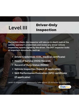 The Six Crucial DOT Inspection Levels!!! | PDF | Rail Travel | Travel Type