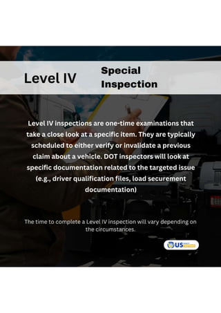 The Six Crucial DOT Inspection Levels!!! | PDF | Rail Travel | Travel Type