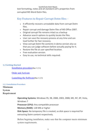 SysInfoTools MS Word DOTM Recovery | PDF