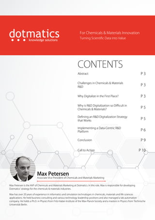 Dotmatics R&D Digtalisation with Data intelligence in mind | PDF