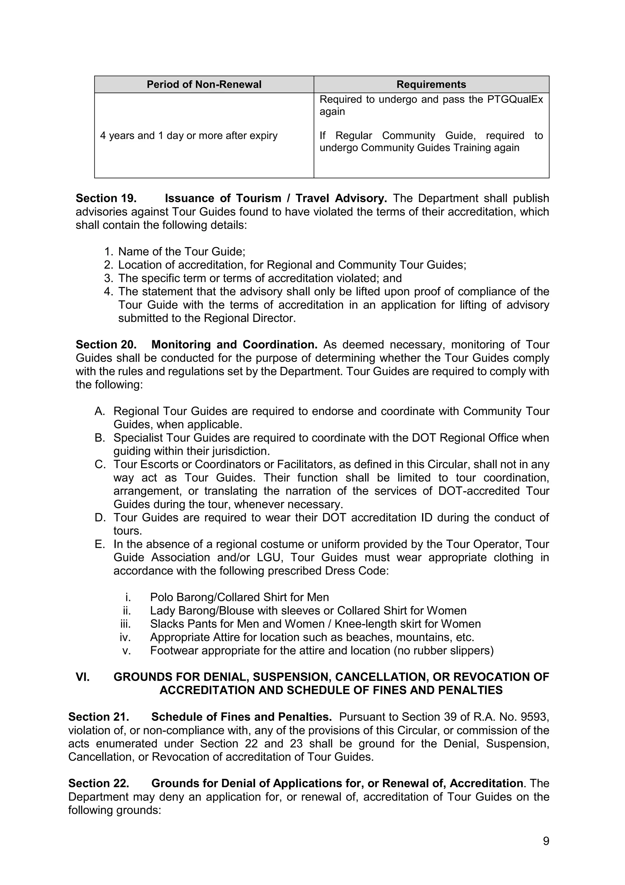 Department of Tourism MC No. 2021-002: Rules and Regulations Governing the Accreditation of Tour ...