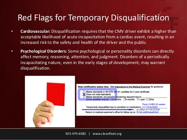 Webinar: DOT medical exam the process, disqualifications, red flags,