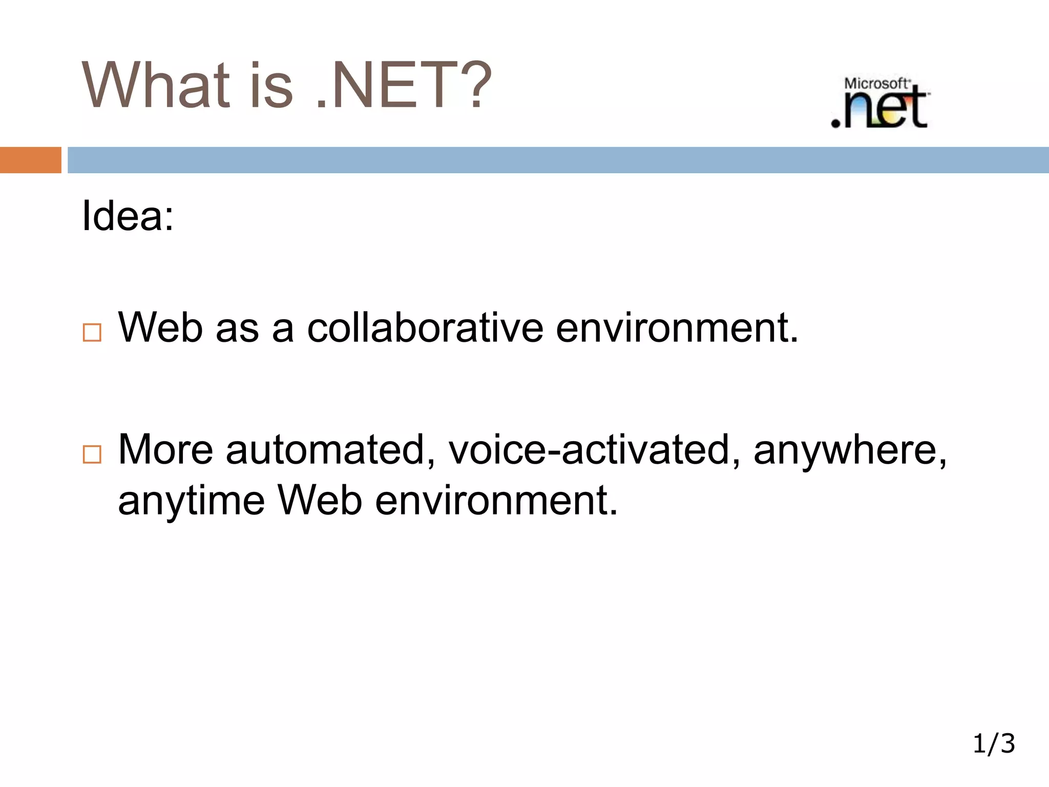 Dot net Introduction and their usabilities | PPTX | Programming Languages | Computing