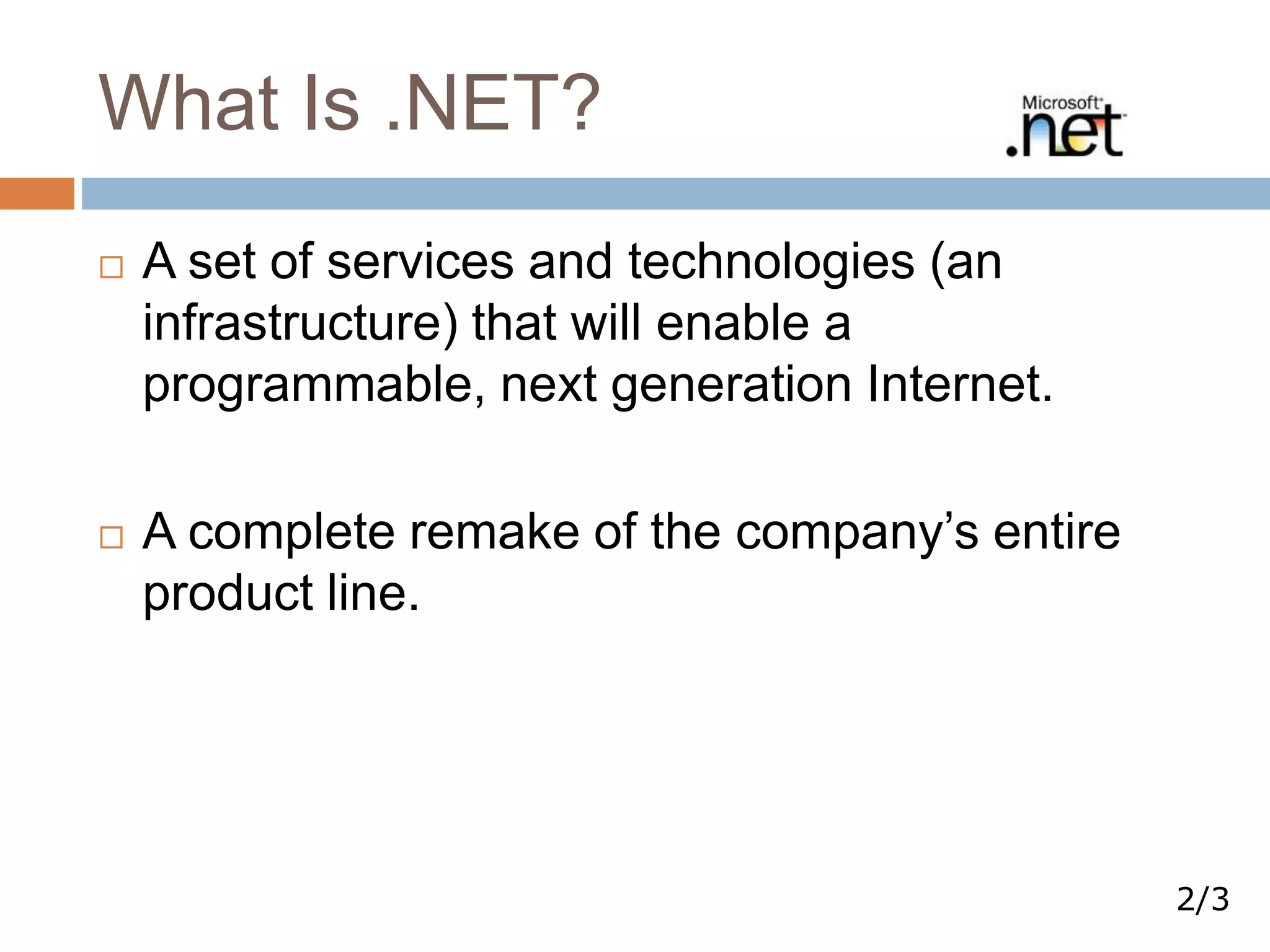 Dot net Introduction and their usabilities | PPTX | Programming Languages | Computing