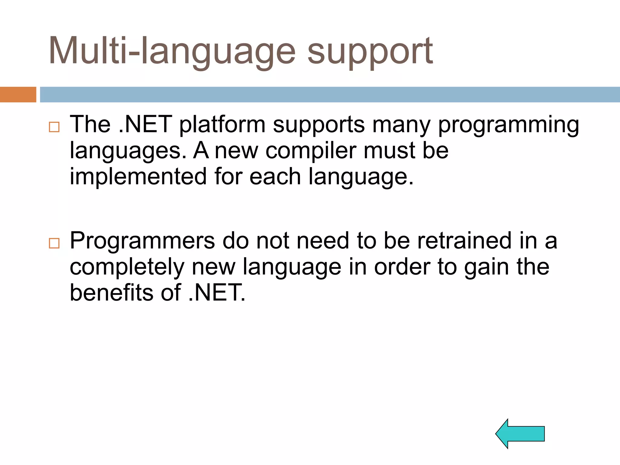Dot net Introduction and their usabilities | PPTX | Programming Languages | Computing
