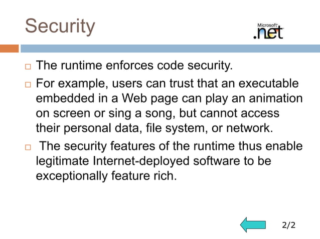 Dot net Introduction and their usabilities | PPTX | Programming Languages | Computing